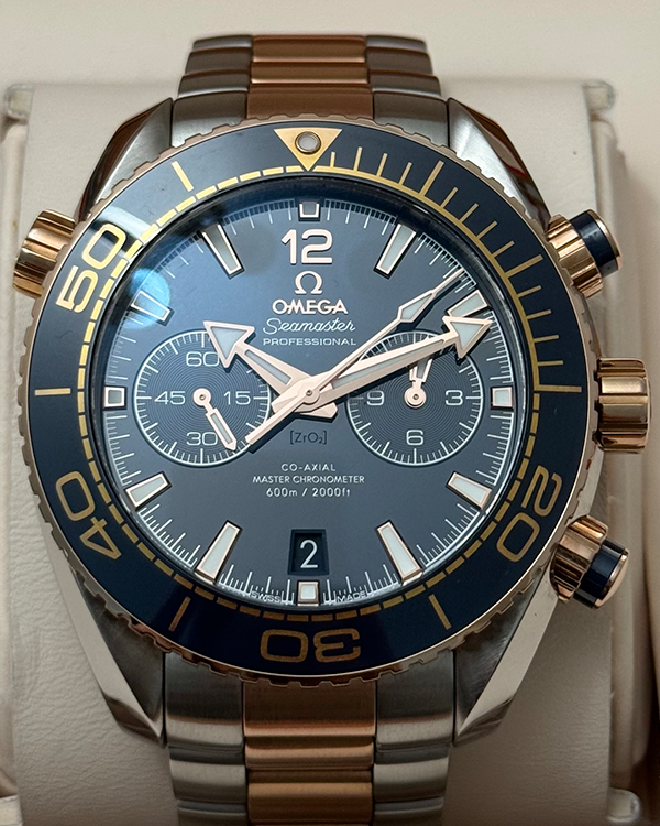 2019 Omega Seamaster Planet Ocean Chronograph 45.5MM Blue Dial Two-Ton ...