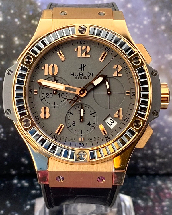 2014 Hublot Big Bang 41MM Gold Earl Gray Dial Leather Strap (341.PT.50 ...