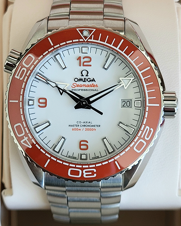 No Reserve - Omega Seamaster Planet Ocean "Creamsicle" 43.5MM White Di ...