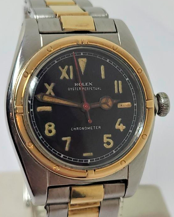 1949 (6.Mill Serial) Rolex Bubble Back 32MM Black Dial Two-Tone Oyster ...
