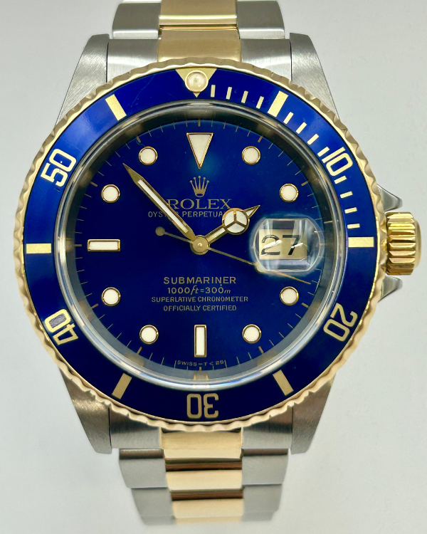 1998 Rolex Submariner Date "Bluesy" 40MM Blue Dial Two-Tone Oyster Bra ...