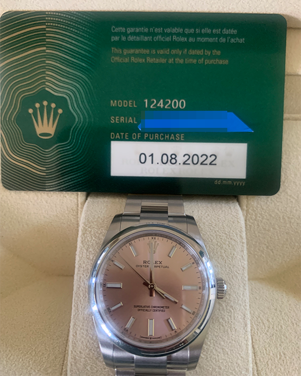 2022 Rolex Oyster Perpetual 34MM Pink Dial Oyster Bracelet (124200 ...
