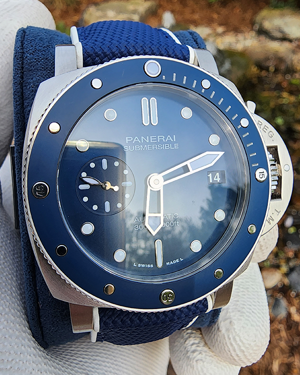 2021 Panerai Submersible Blu Notte 42MM Blue Dial Steel Bracelet (PAM0 ...