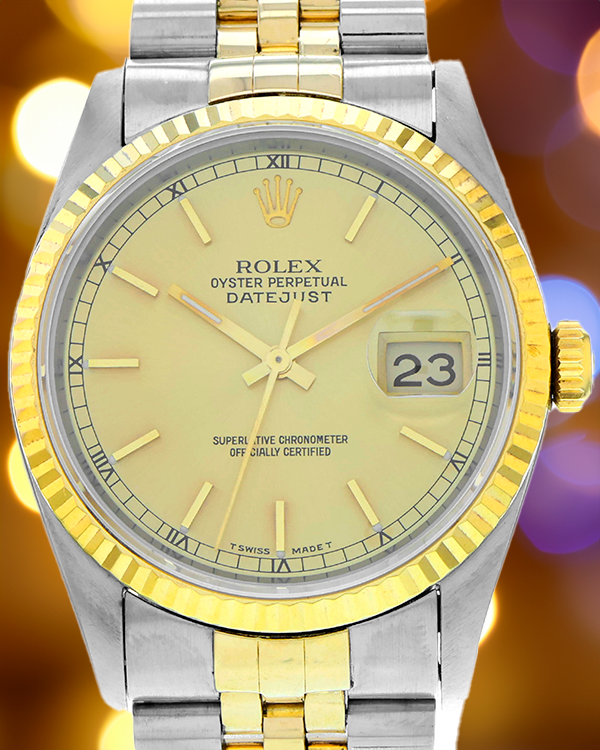 1993 Rolex Datejust 36MM Champagne Dial Two-Tone Jubilee Bracelet (162 ...