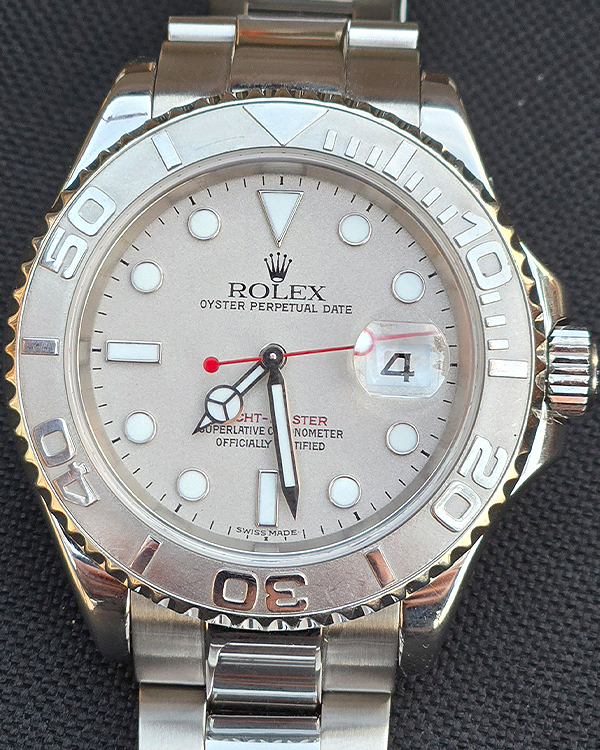 2003 (F Serial) Rolex Yacht-Master 40MM Platinum Dial Oyster Bracelet ...