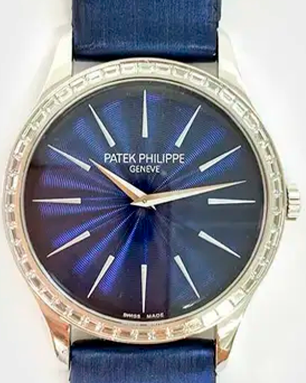 2017 Patek Philippe Calatrava 33mm Blue Dial Textile Strap (4897/300G ...