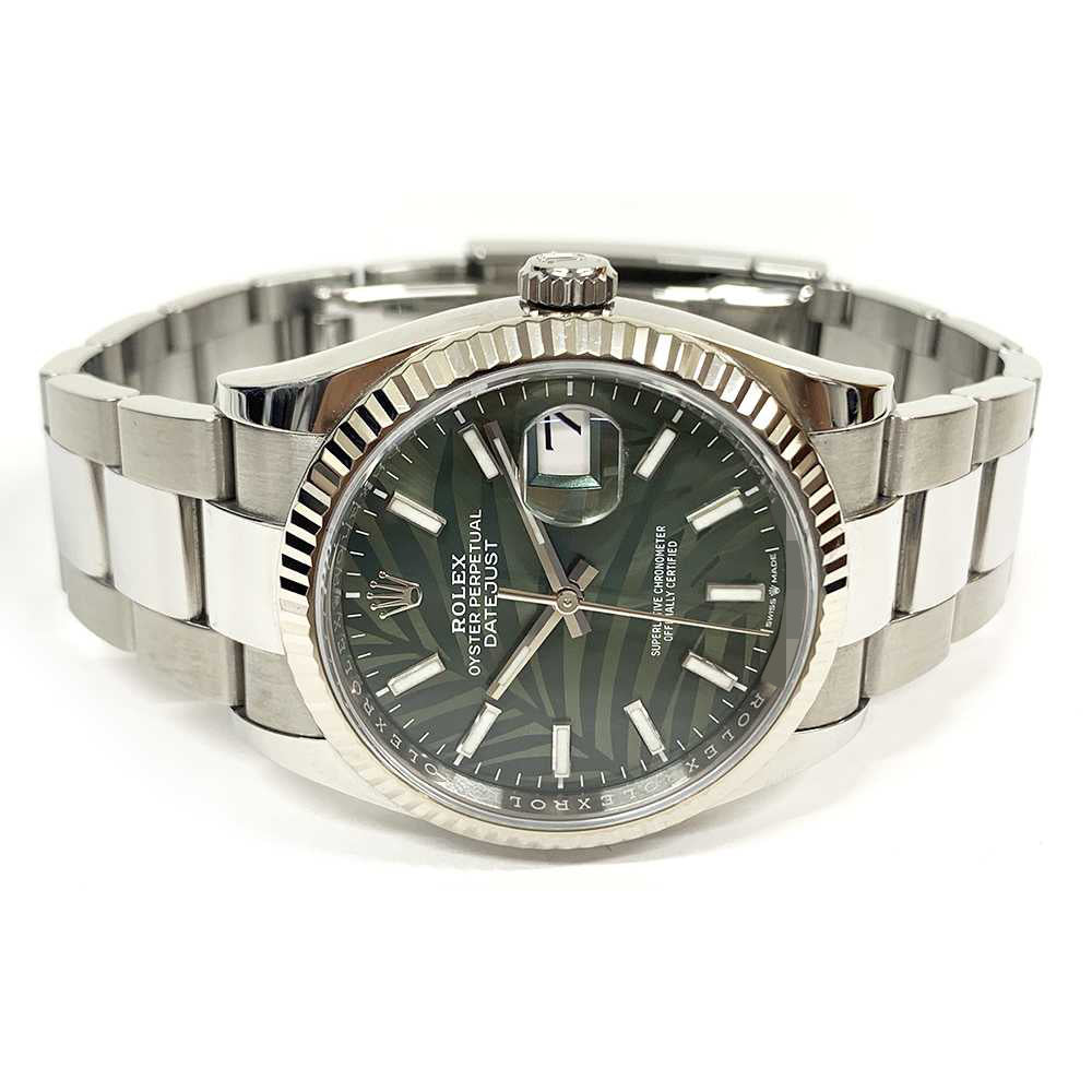 2021 Rolex Datejust 36MM Olive Green "Palm Motif" Dial Oyster Bracelet ...