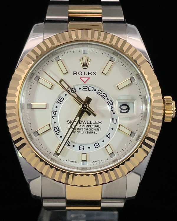2017 Rolex Sky-Dweller 42MM White Dial Two-Tone Oyster Bracelet (32693 ...