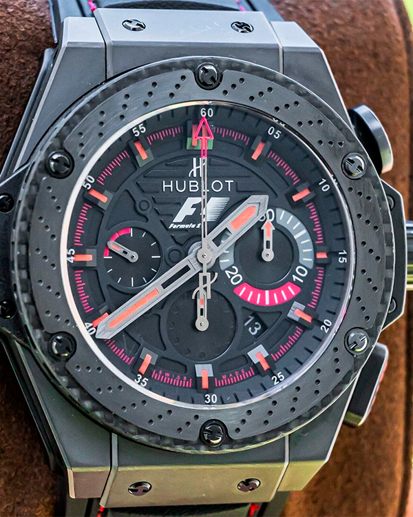 Hublot King Power F1 48MM Black Dial Rubber-Leather Strap (703.CI.1123 ...