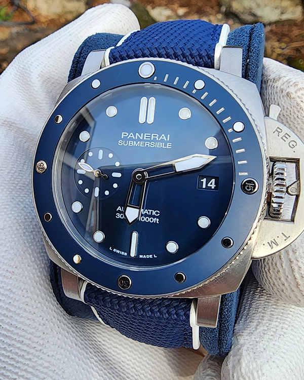 2021 Panerai Submersible Blu Notte 42MM Blue Dial Steel Bracelet (PAM0 ...