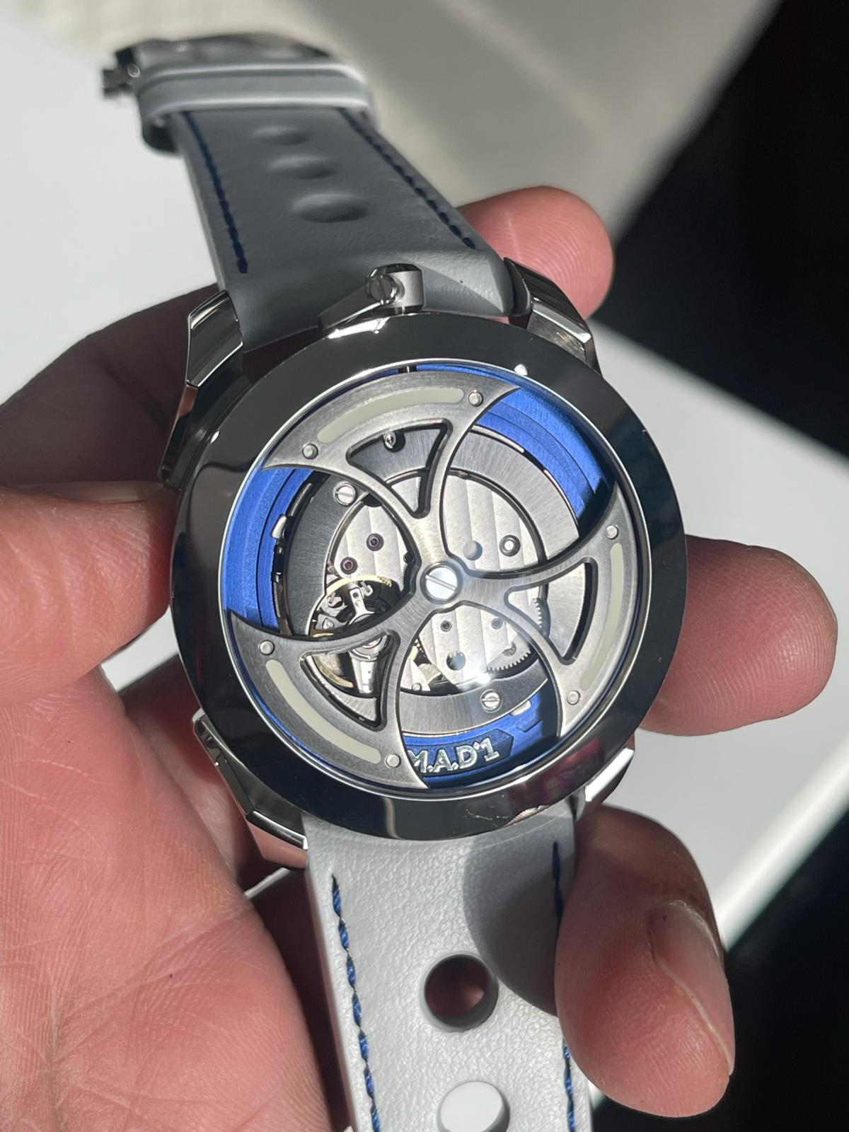 2024 MB&F MAD 1 Edition Blue 42MM Skeleton Dial Leather Strap (M.A.D ...