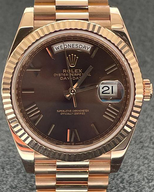 2020 Rolex Day-Date 40MM Everose Gold President Bracelet Brown Dial (2 ...