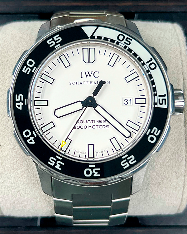 IWC Schaffhausen Aquatimer 2000 44MM White Dial Steel Bracelet (IW3568 ...
