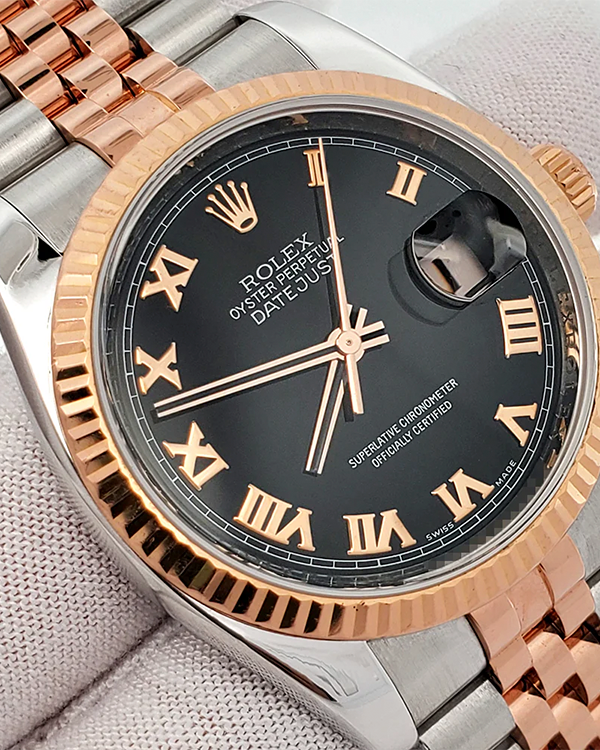 Rolex Datejust 36MM Black Dial Two-Tone Jubilee Bracelet (116231 ...