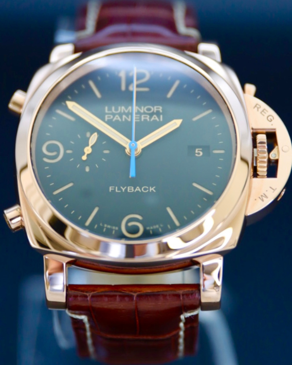 2018 Panerai Luminor 1950 3 Days Chrono Flyback 44MM Rose Gold Strap B ...