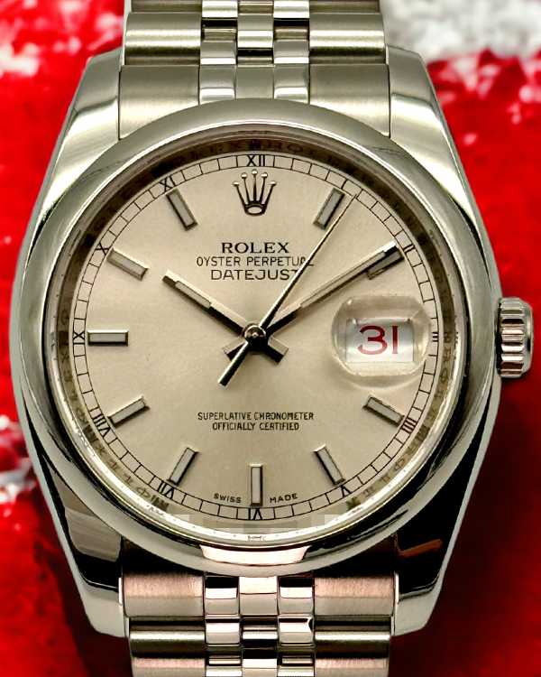 (Z Serial) Rolex Datejust 36MM Silver Dial Super Jubilee Bracelet (116 ...