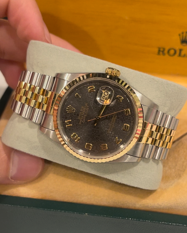 1998 Rolex Datejust 36MM Chocolate "Jubilee Motif" Dial Two-Tone Jubil ...