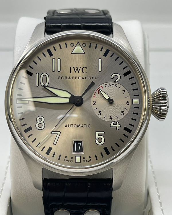 2018 IWC Schaffhausen Big Pilot 46.2MM Silver Dial Leather Strap (IW50 ...