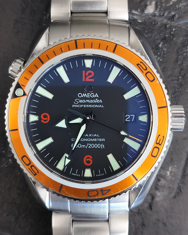 2005 Omega Seamaster Planet Ocean 42MM Black Dial Steel Bracelet (2209 ...