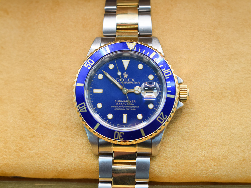 1998 Rolex Submariner Date "Bluesy" 40MM Blue Dial Two-Tone Bracelet ...