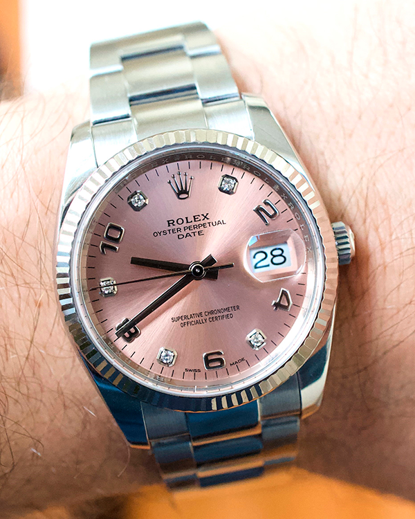 Rolex Oyster Perpetual Date 34MM Salmon Dial Oyster Bracelet (115234 ...