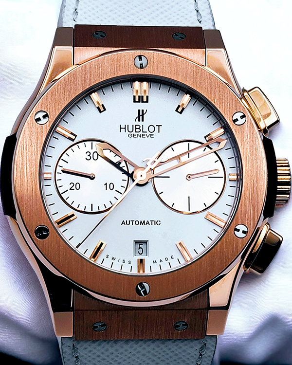 2013 Hublot Classic Fusion Chronograph 45MM Opaline Silver Dial Afterm ...