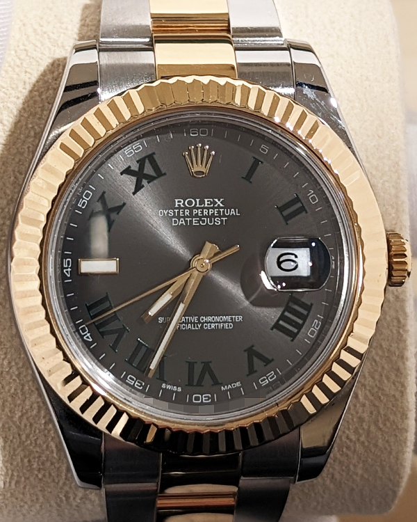 Rolex Datejust II "Wimbledon" 41MM Slate Dial Two-Tone Oyster Bracelet ...
