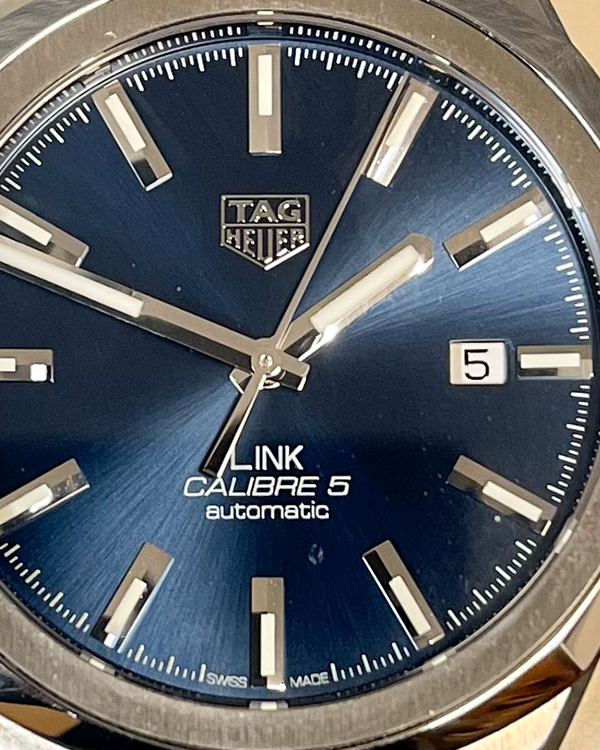 TAG Heuer Link Calibre 5 Automatic 41MM Steel Blue Dial (WBC2112.BA060 ...