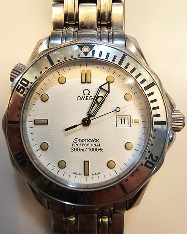 2002 Omega Seamaster 39.3MM Quartz White Dial Steel Bracelet (2542.20 ...