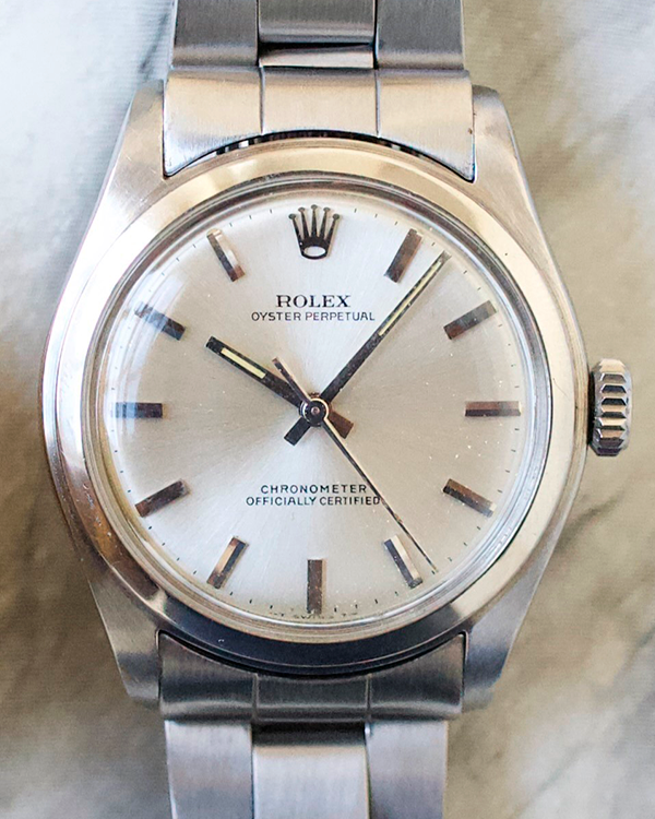 Rolex Oyster Perpetual Vintage 34MM Silver Dial Oyster Bracelet (6106 ...