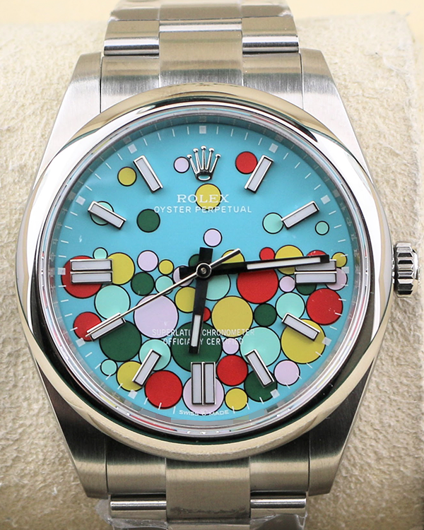 Rolex Oyster Perpetual 41MM Customized Celebration Turquoise Dial Oyst ...