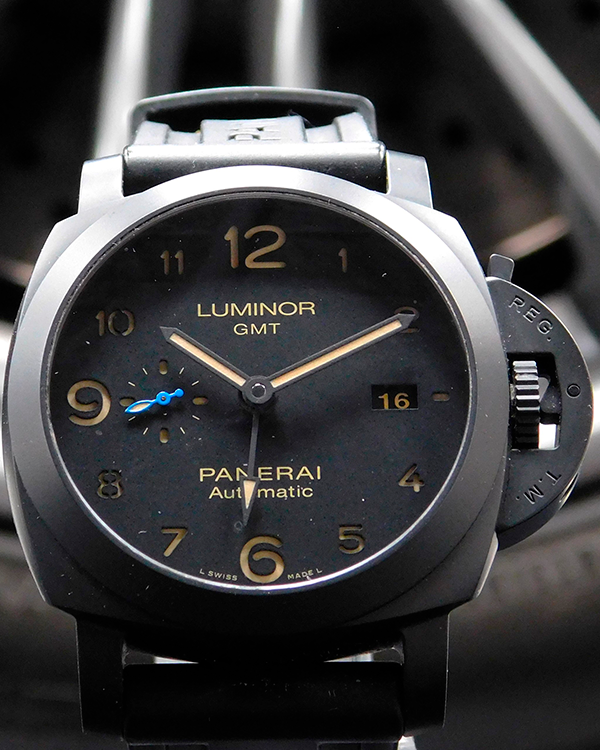 2019 Panerai Luminor 1950 3 Days GMT Automatic 44MM Black Dial Rubber ...