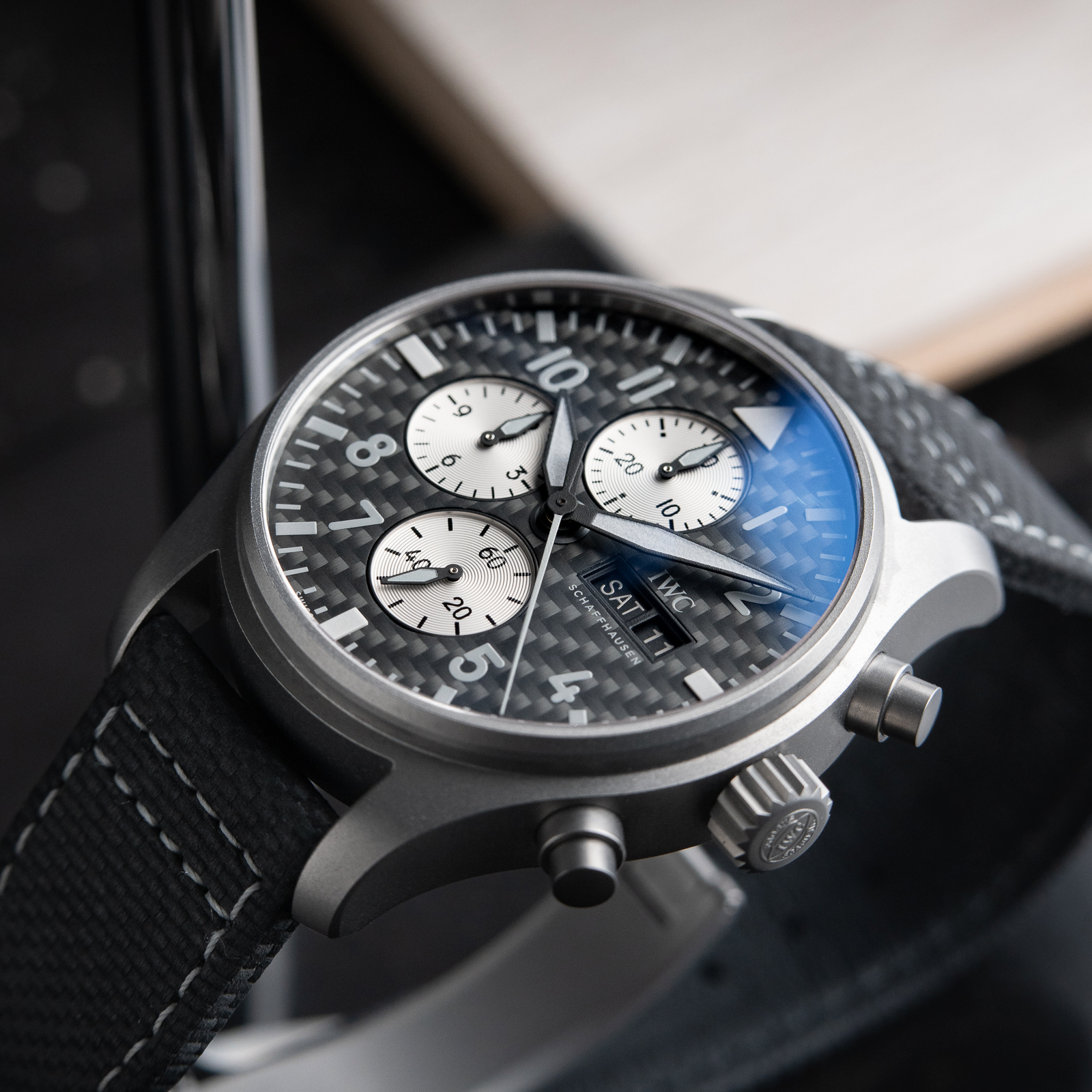 2021 IWC Schaffhausen Pilot's Watch Titanium "AMG" Edition Carbon Fibe ...