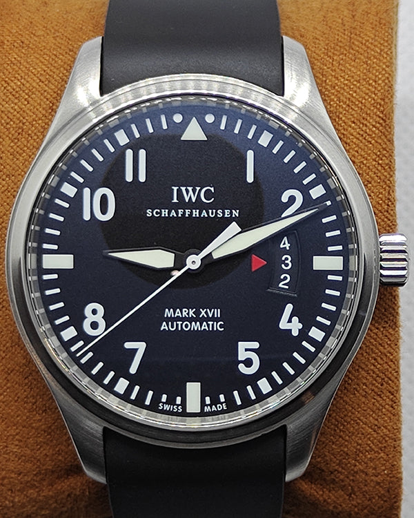 IWC Schaffhausen Pilot Mark XVII 41MM Black Dial Rubber Strap (IW32650 ...