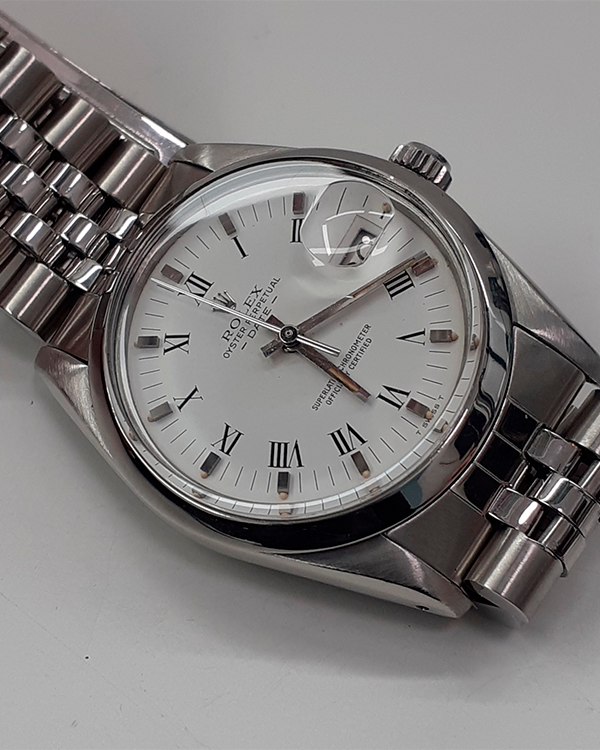 Rolex Oyster Perpetual Date 34MM White Dial Steel Bracelet (15000 ...