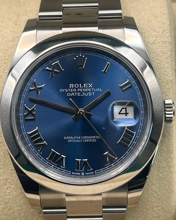 2019 Rolex Datejust 41MM Azzurro Blue Dial Oyster Bracelet (126300 ...