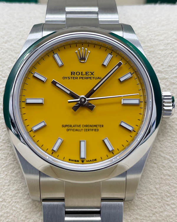 2022 Rolex Oyster Perpetual 31MM Yellow Dial Oyster Bracelet (277200 ...