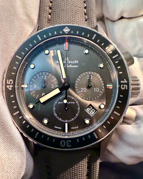 2023 Blancpain Fifty Fathoms Bathyscaphe 43MM Grey Dial Textile Strap ...