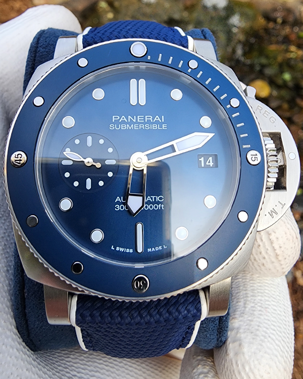 2021 Panerai Submersible Blu Notte 42MM Blue Dial Steel Bracelet (PAM0 ...