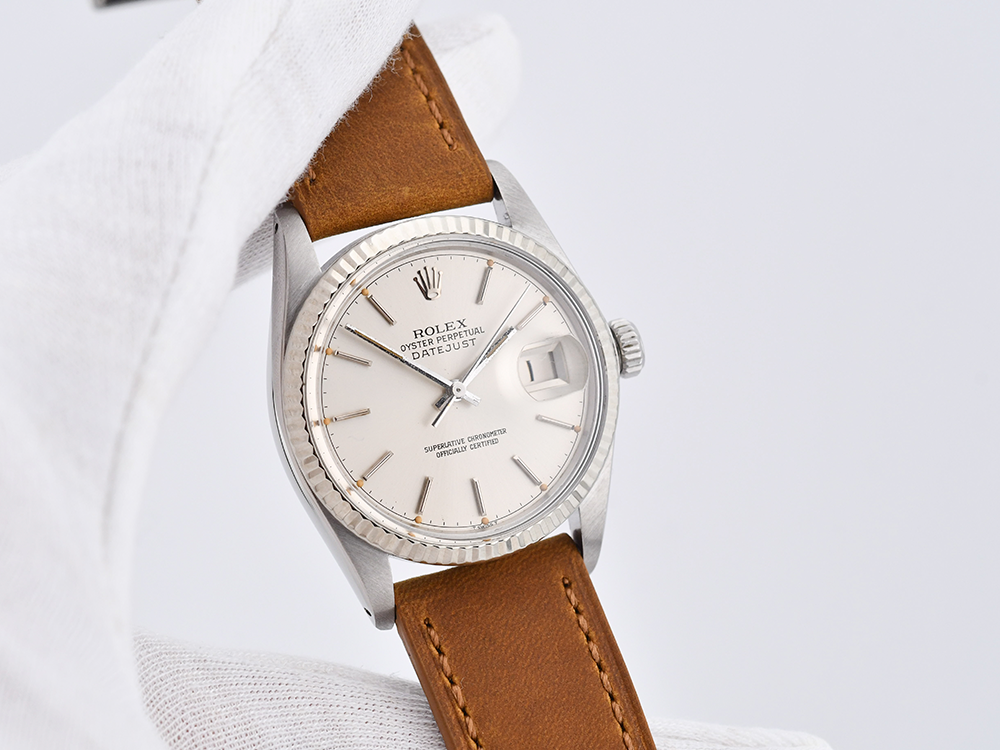 Rolex Datejust Vintage 36MM White Dial Aftermarket Leather Strap (1601 ...
