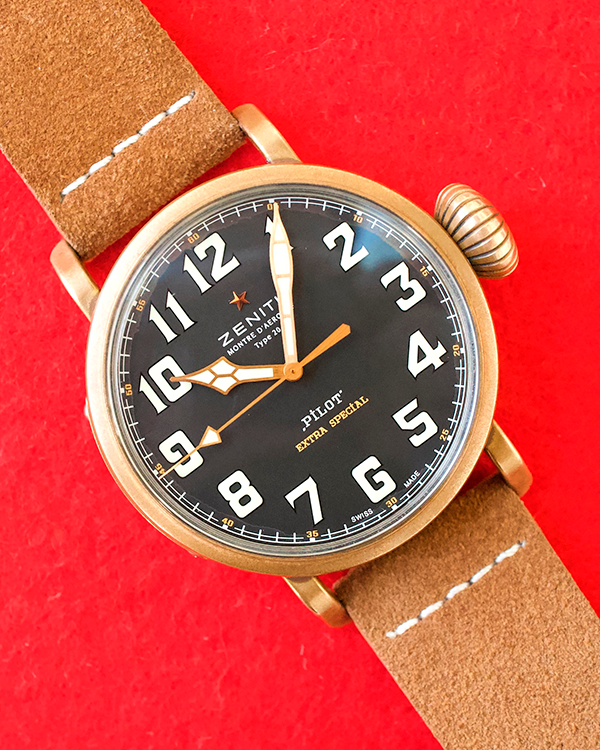 Zenith Pilot Type 20 Extra Special 45MM Black Dial Leather Strap (29.2 ...