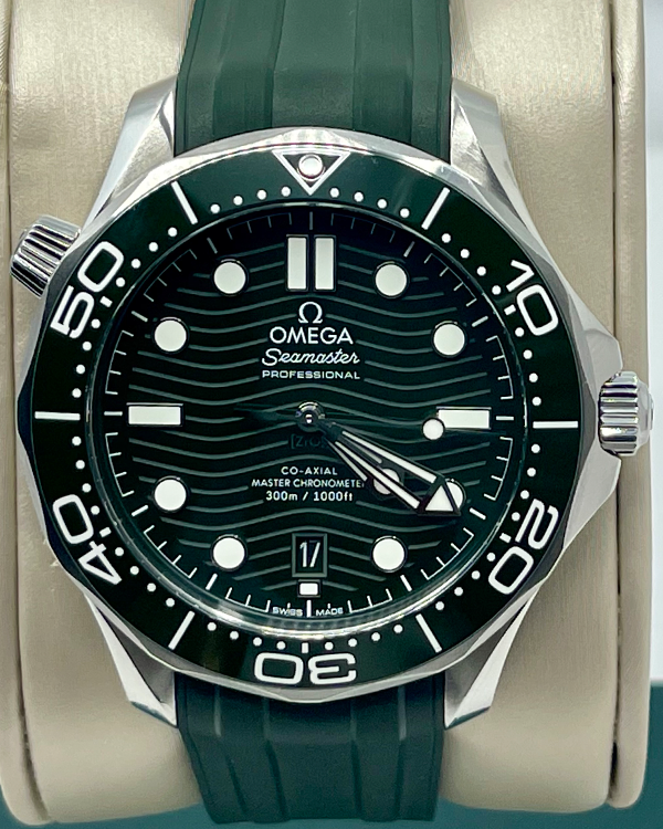 2022 Omega Seamaster Diver 300M "Seaweed" 42MM Green Dial Rubber Strap ...