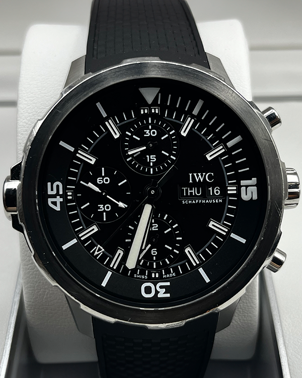 IWC Schaffhausen Aquatimer Chronograph 44MM Black Dial Rubber Strap (I ...