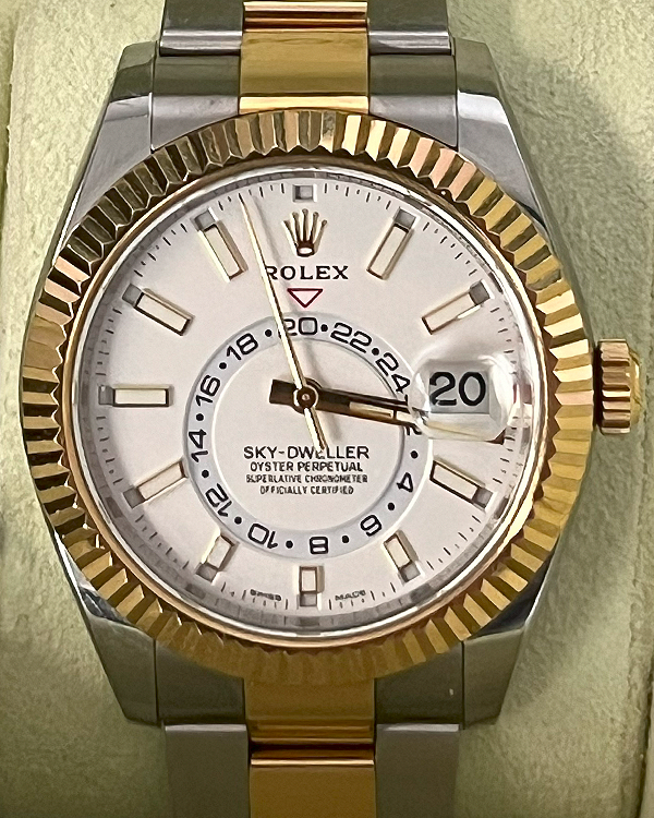 2019 Rolex Sky-Dweller 42MM White Dial Two-Tone Oyster Bracelet (32693 ...