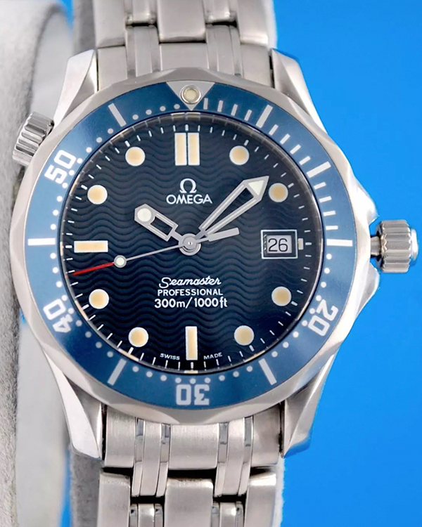 Omega Seamaster Diver 300M 36.25MM Quartz Blue Dial Steel Bracelet (25 ...