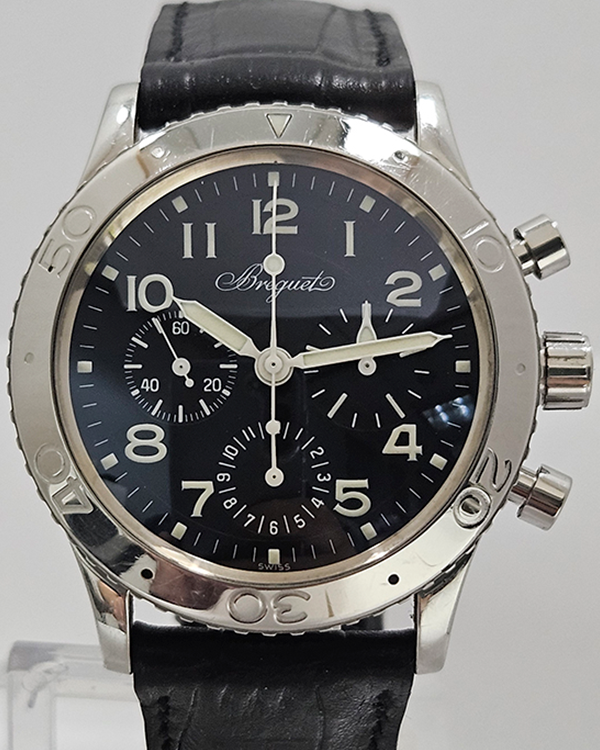 Breguet Type XX - XXI - XXII Aeronavale Flyback 39MM Black Dial Steel ...