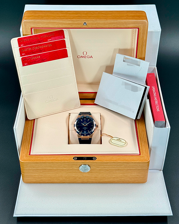 2022 Omega Constellation 41MM Sedna Gold Blue Dial Leather Strap (131 ...