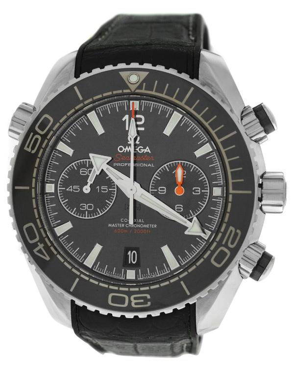 2019 Omega Seamaster Planet Ocean 45.5MM Black Dial Leather Strap (215 ...