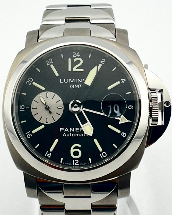 Panerai Luminor GMT Automatic 44mm Titanium Bracelet Black Dial (PAM00 ...