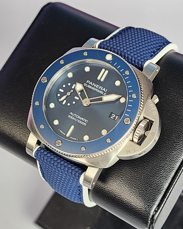 2021 Panerai Submersible Blu Notte 42MM Blue Dial Steel Bracelet (PAM0 ...